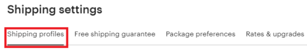Creating an Etsy shipping profile