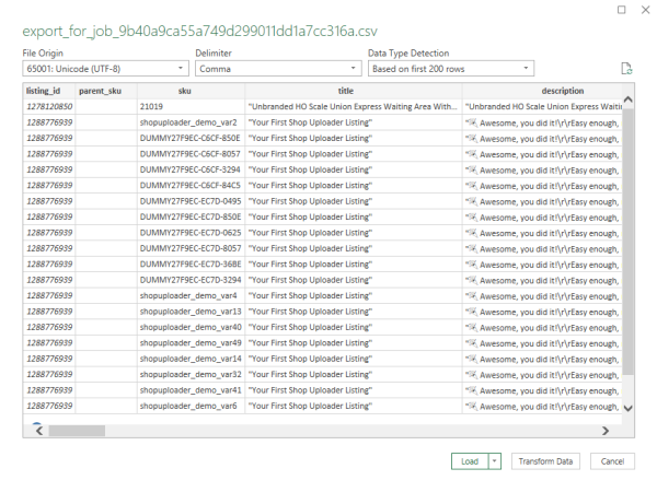 Export special characters — Shop Uploader